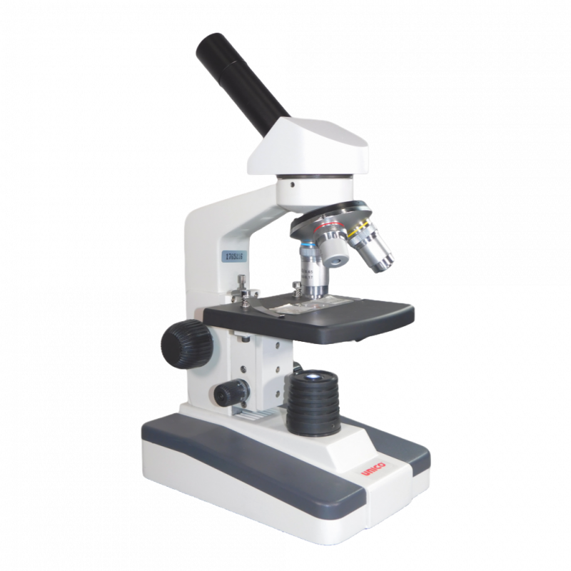 UNICO M220LED Cordless Monocular Microscope: 4X/10X/40X, LED Illumination